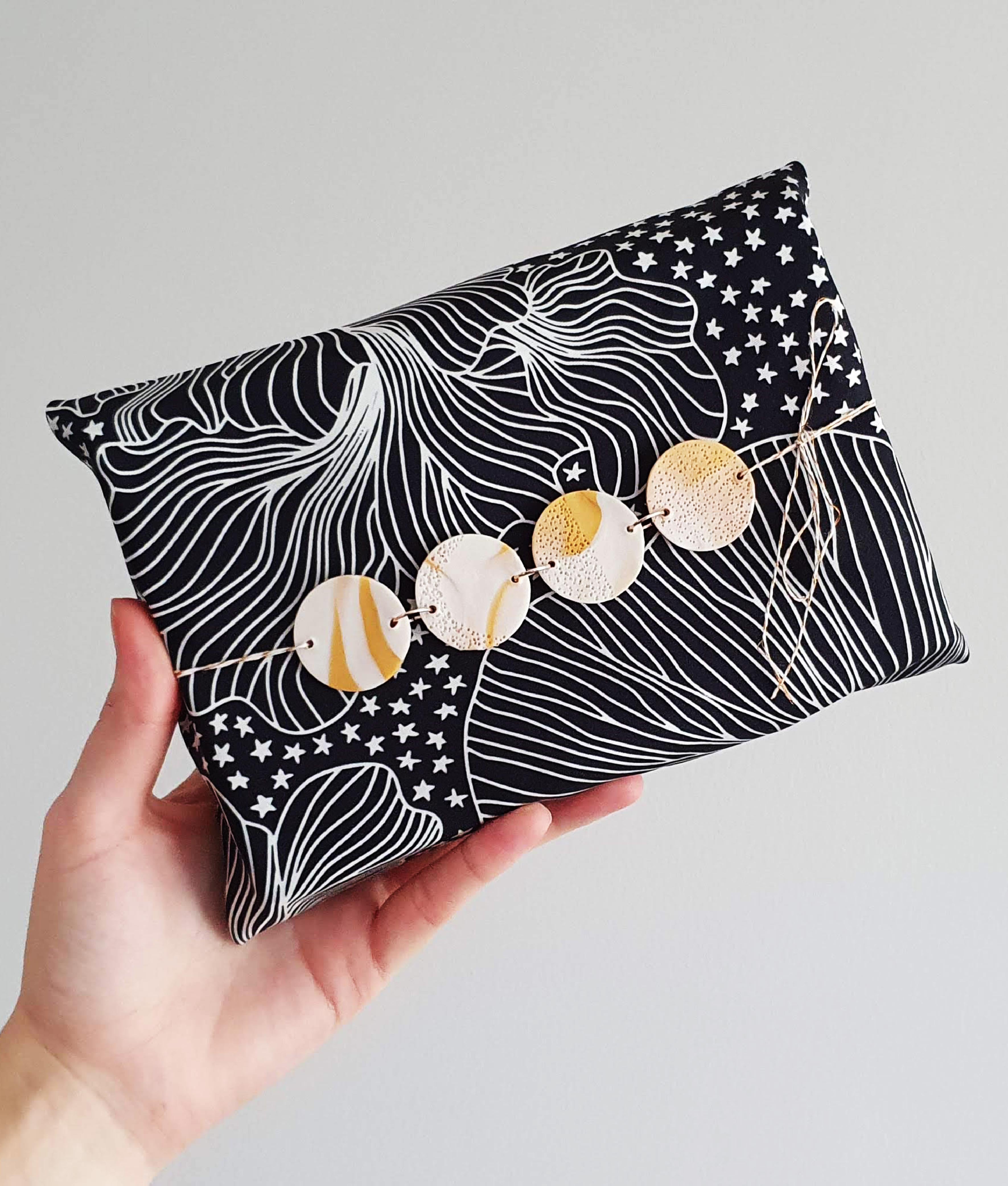 DIY a clay moon phase; Unique gift wrapping – The Artful Pea